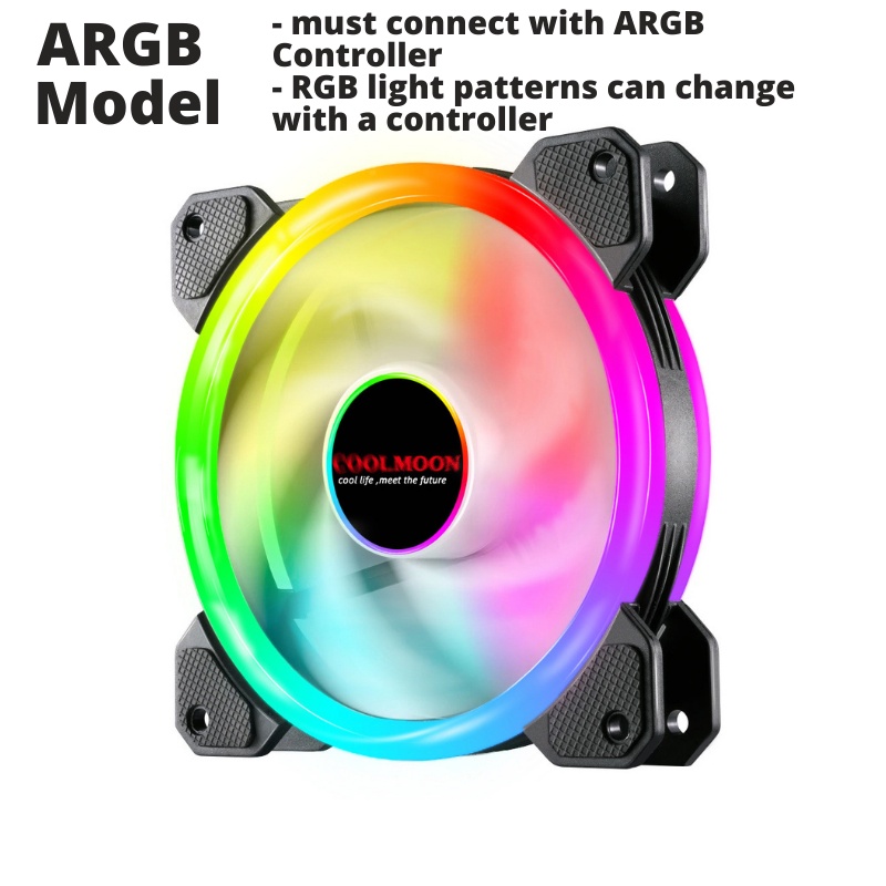 Coolmoon RGB PC Fan Case Cooler 120mm Chassis Cooling Fan For Computer ...