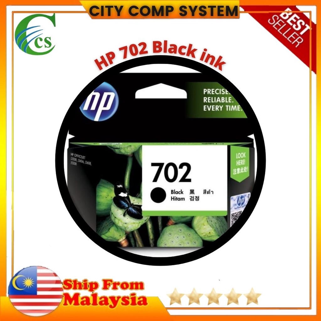 HP 702 Black ink cartridge | Shopee Malaysia
