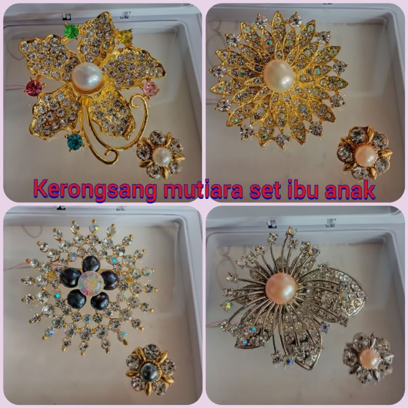 KERONGSANG MUTIARA ASLI SABAH SET IBU + ANAK (FREE BOX) | Shopee Malaysia