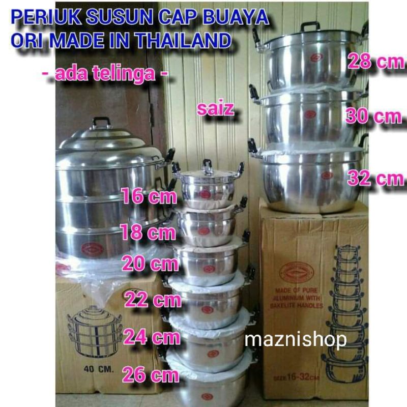 PERIUK SUSUN TELINGA CAP BUAYA ORIGINAL Periuk Susun Cap Buaya Tebal ... PERIUK SUSUN TELINGA CAP BUAYA ORIGINAL Periuk Susun Cap Buaya Tebal ...