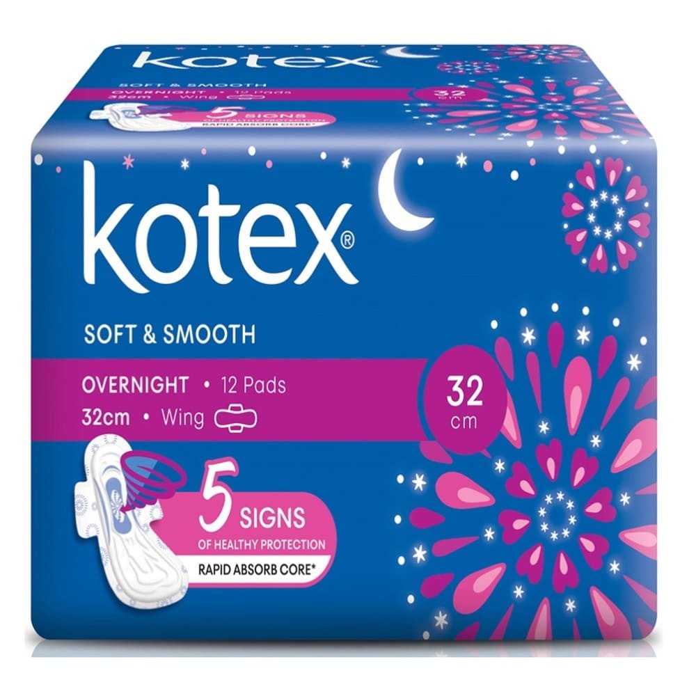 Kotex Soft & Smooth Overnight Longer Wing - 32cm (12s) | Shopee Malaysia