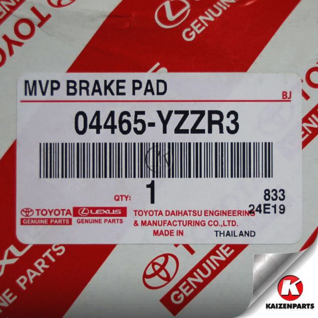 04465-YZZR3/YZZT8 Toyota Genuine Front Brake Pad | Shopee Malaysia