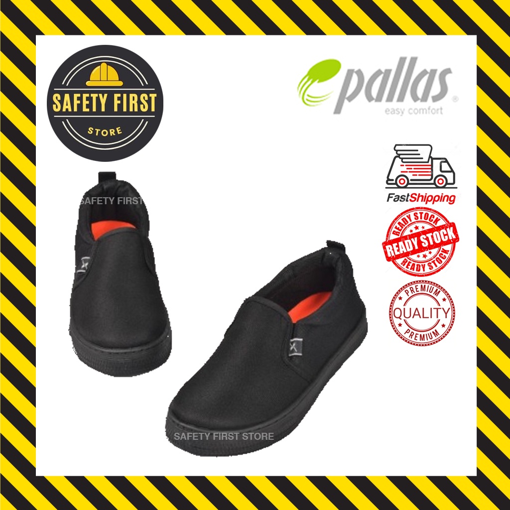 Pallas-X PX25-024BK /PX37-024BK Kids Black Slip On School Shoe | Kasut ...