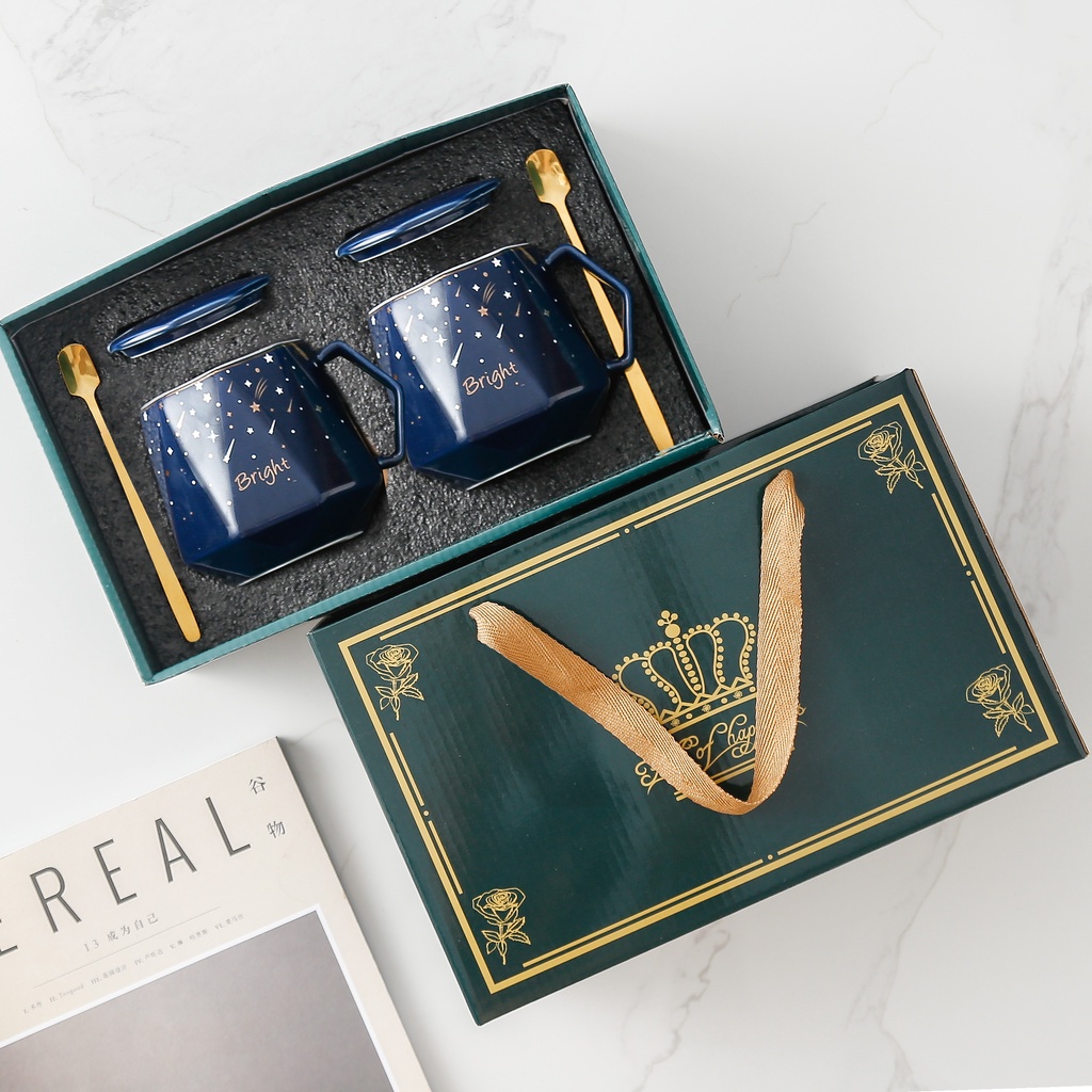 【EONMIR】Creative European Ceramic Mug Diamond Cup Couple Cup Coffee Cup ...