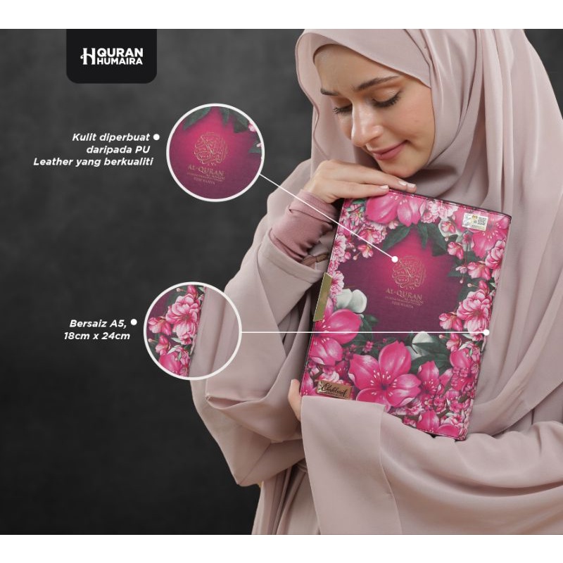 Al-Quran Humaira Edisi Ekslusif Wanita FLORAL Tagging A5 Berzip Tajwid ...