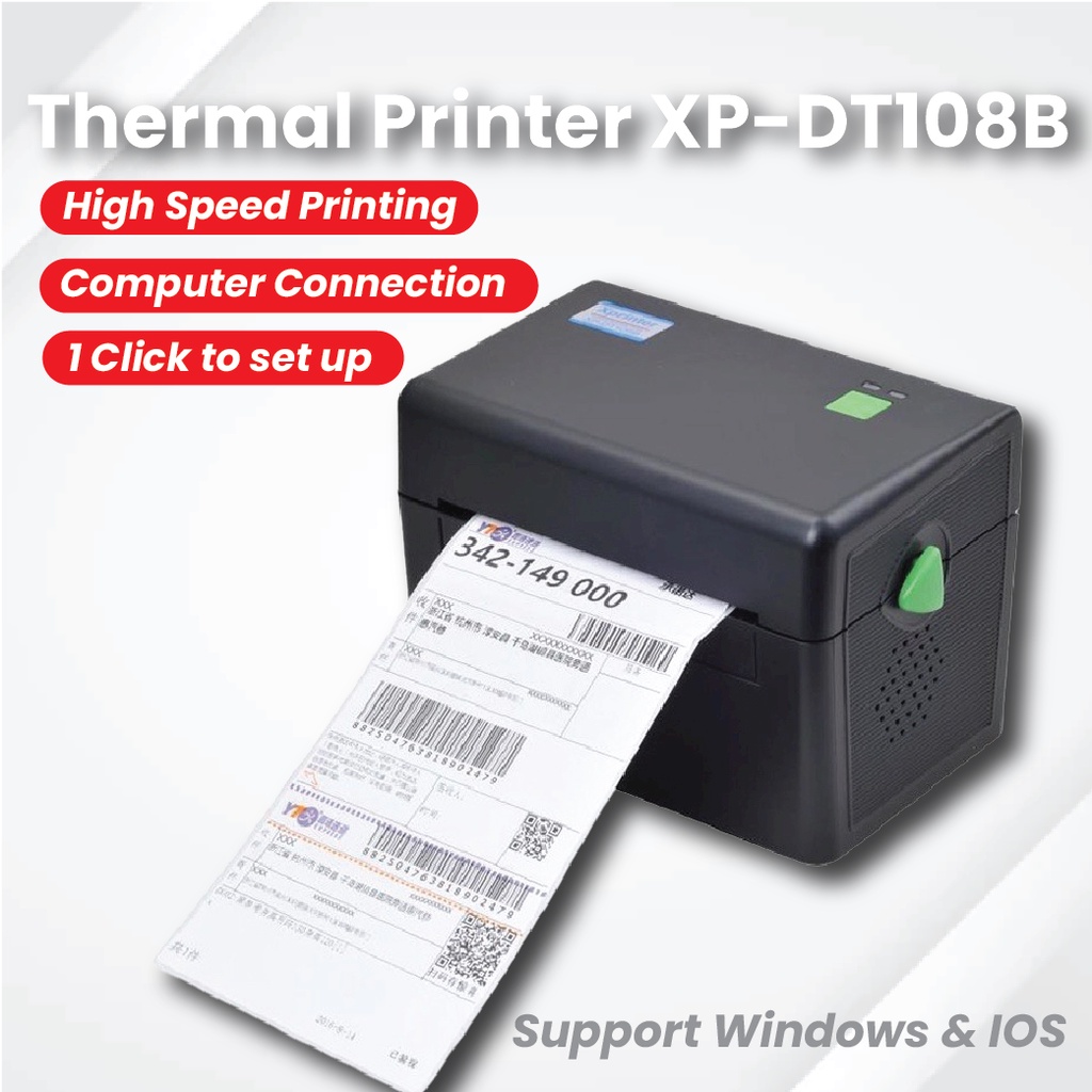 Thermal Printer A6 thermal sticker Bluetooth Xprinter XP-DT108B Shopee ...