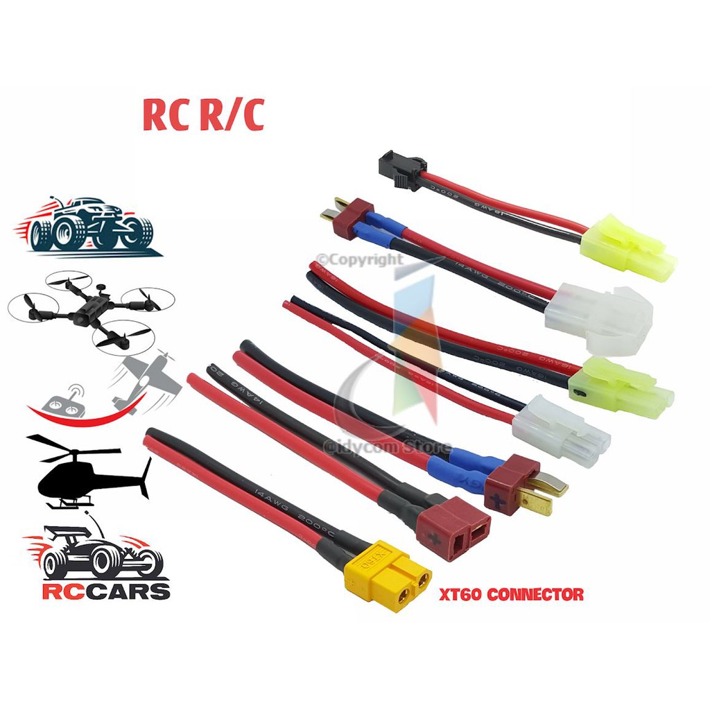 Battery Connector Converter Wires RC Cables Plug Male Female JST SM ...