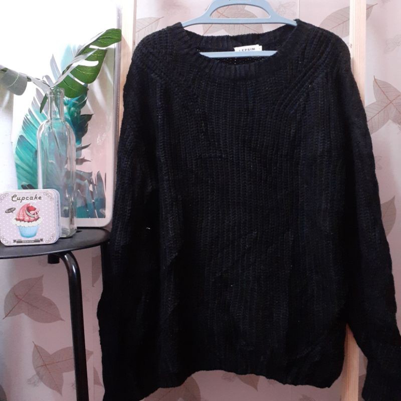 XL (Lepsim) Pure Knitwear baggy plussize black limited (bundle / prelove) | Shopee Malaysia