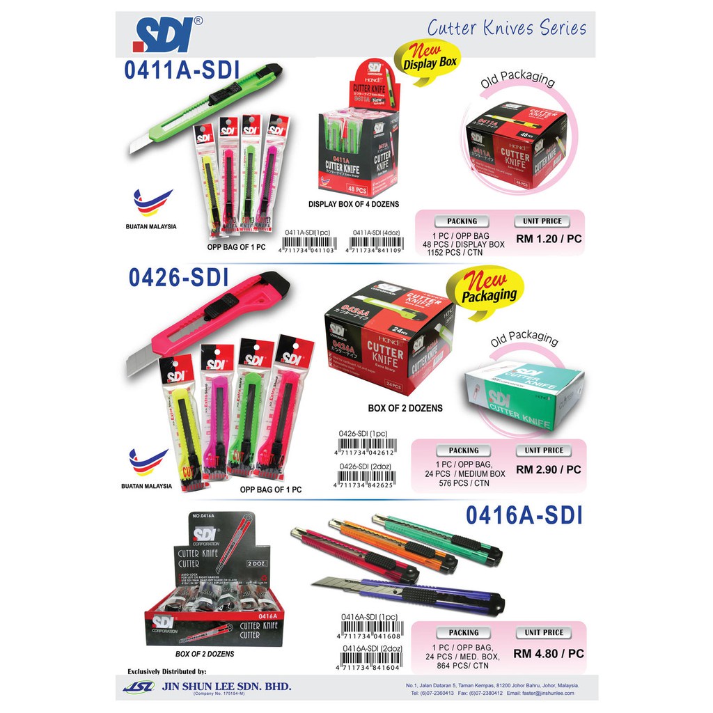 SDI 0426A Big Cutter Knife 0426A / Pisau Tolak Besar Pemotong 18mm ...