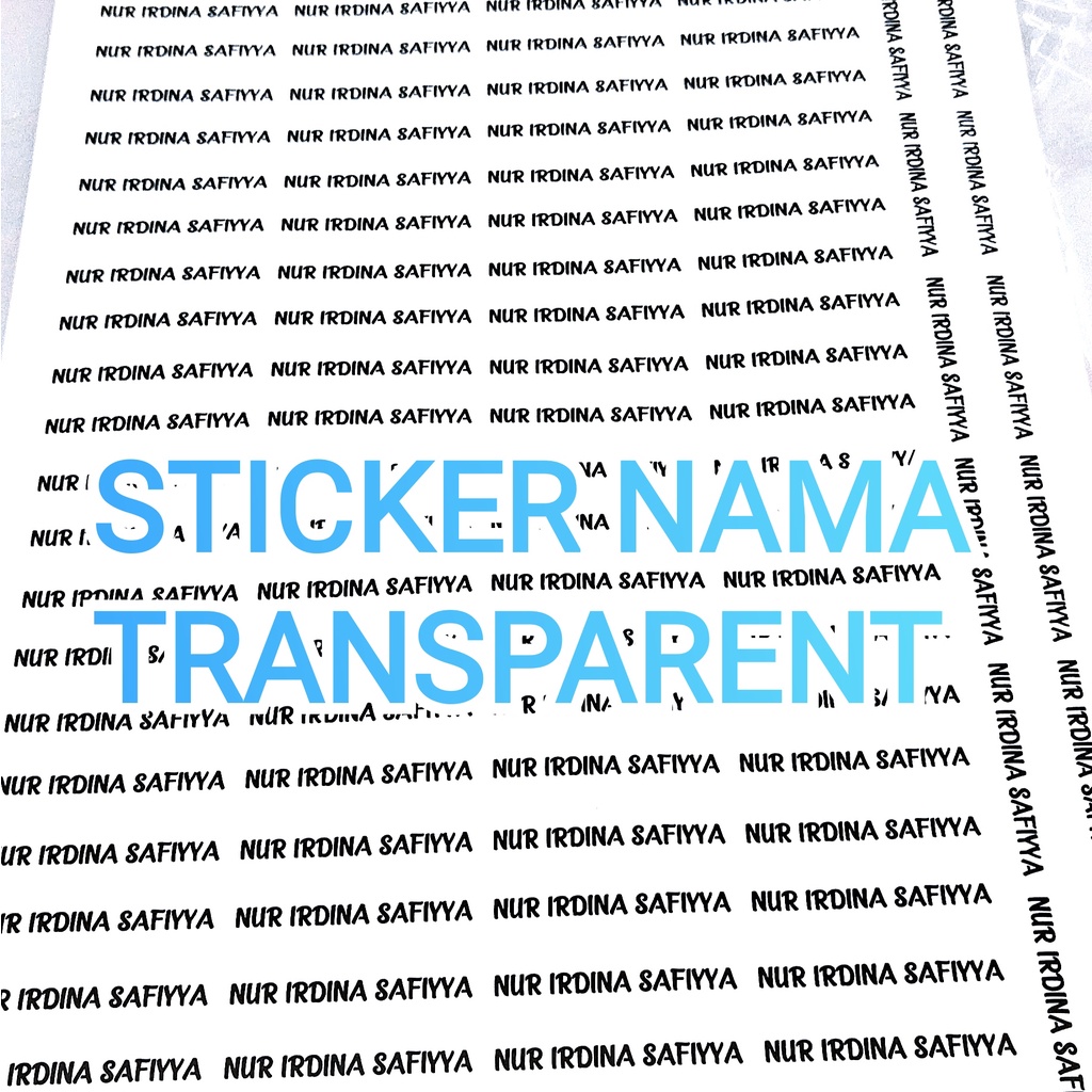 STICKER NAME (Sticker Label Transparent) | Shopee Malaysia
