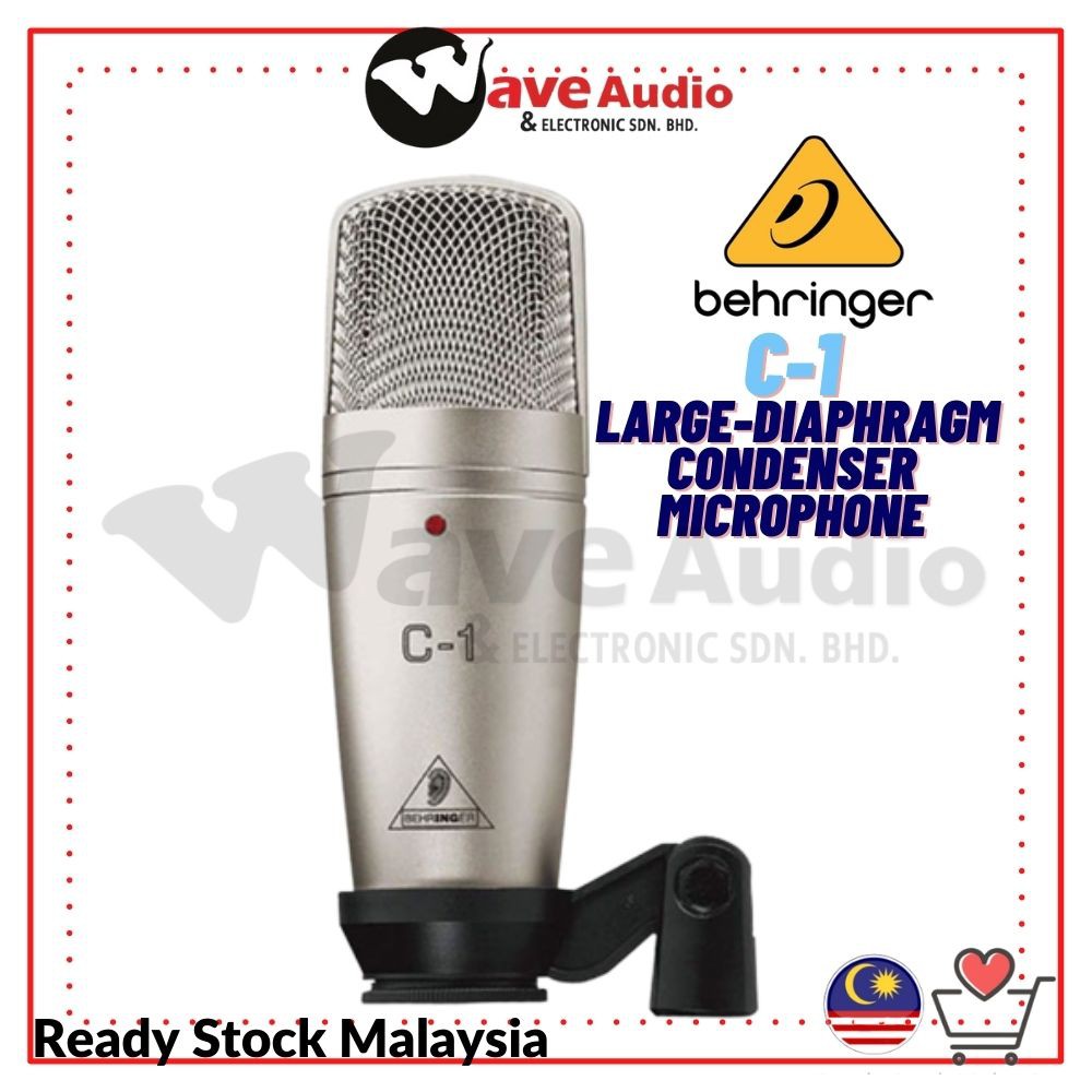 Behringer C-1 Large Diaphragm Studio Condenser Cardioid Pickup Pattern ...