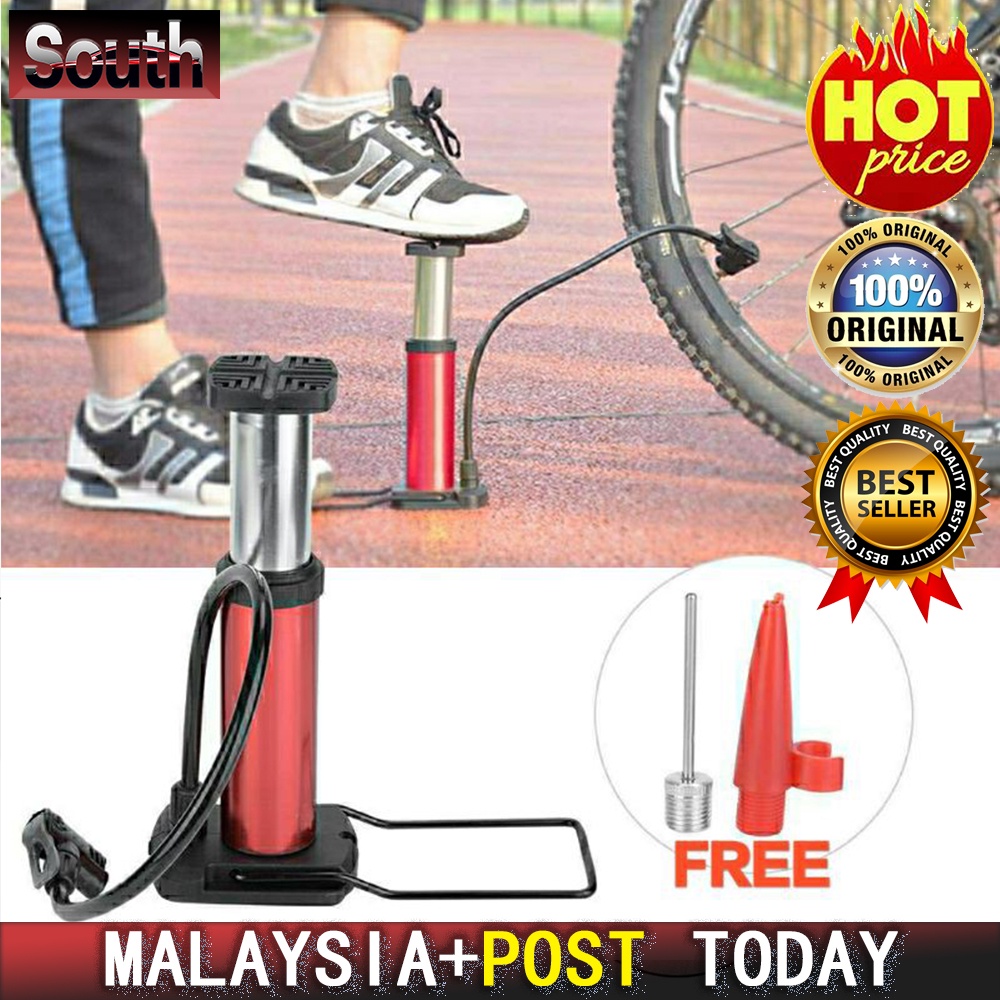 Aluminum alloy mini bike pump portable bicycle high pressure foot pump ...