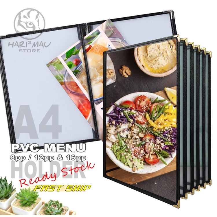 Transparent Menu Holder, PVC Menu Book, DIY Menu, A4 Menu, Restaurant ...