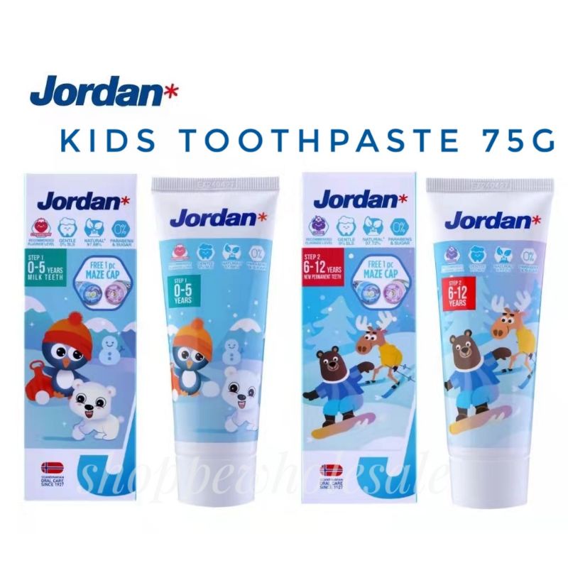 Jordan Kid's Toothpaste Step 1 & Step 2 [75g] | Shopee Malaysia