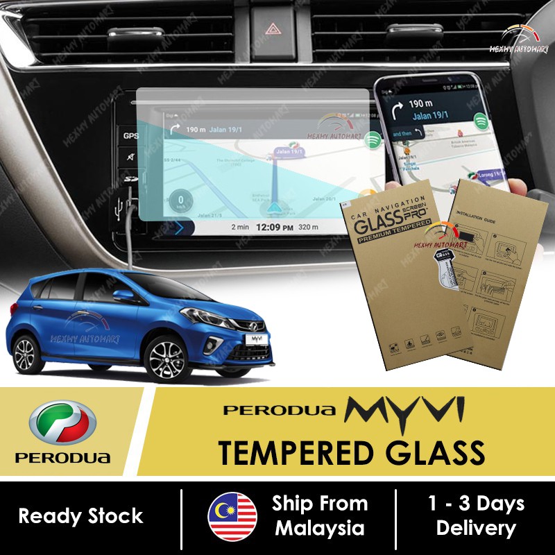 Perodua MYVI GEN3 FL 2018 - 2025 HeadUnit Screen Infotainment Tempered ...