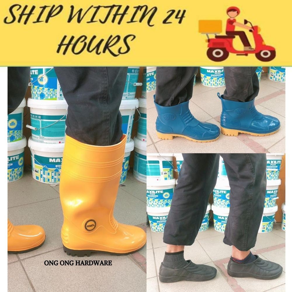 Kasut Getah / Rubber Boots Black / Rubber Shoes / Rain Shoe / Kasut ...