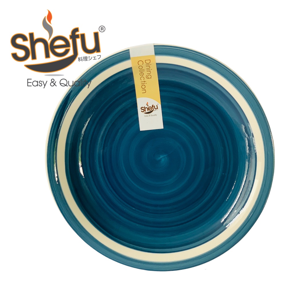 SHEFU Stoneware Salad Plate Hand Painted - Blue (7.5") | Shopee Malaysia