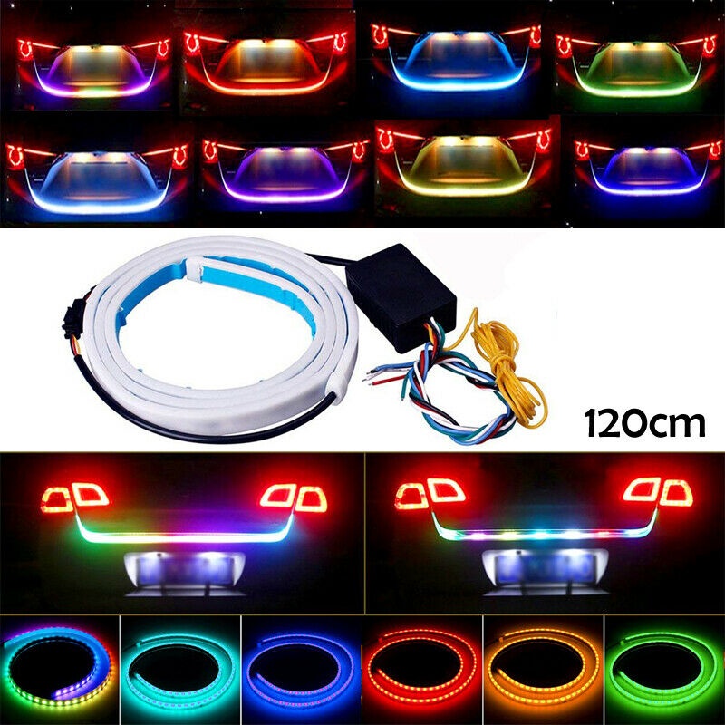 1.2M RGB LED Strip Car Trunk Rear Bonnet Tail Brake Turn Signal Light ...