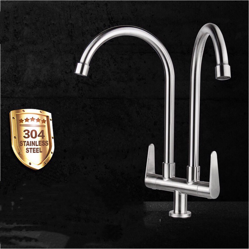 🎉ReadyStock🎉Kitchen Sink Faucet Stainless Steel SUS304 Pillar/Wall ...