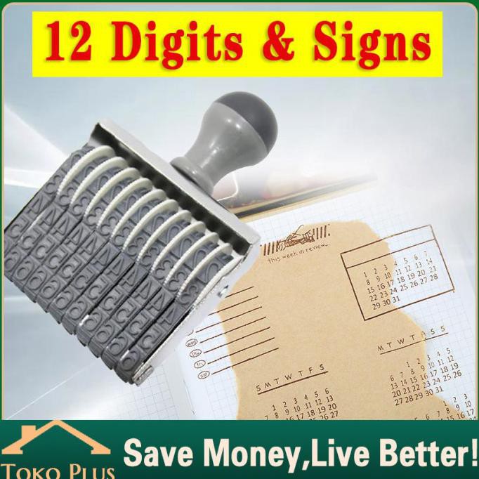 Only Here 12 Digits 4.5Mm Manual Letter Numbers Date Stamp Softener ...