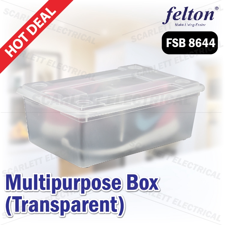 Felton FSB 8644 Multipurpose Storage Box Transparent/Bekas Penyimpanan ...