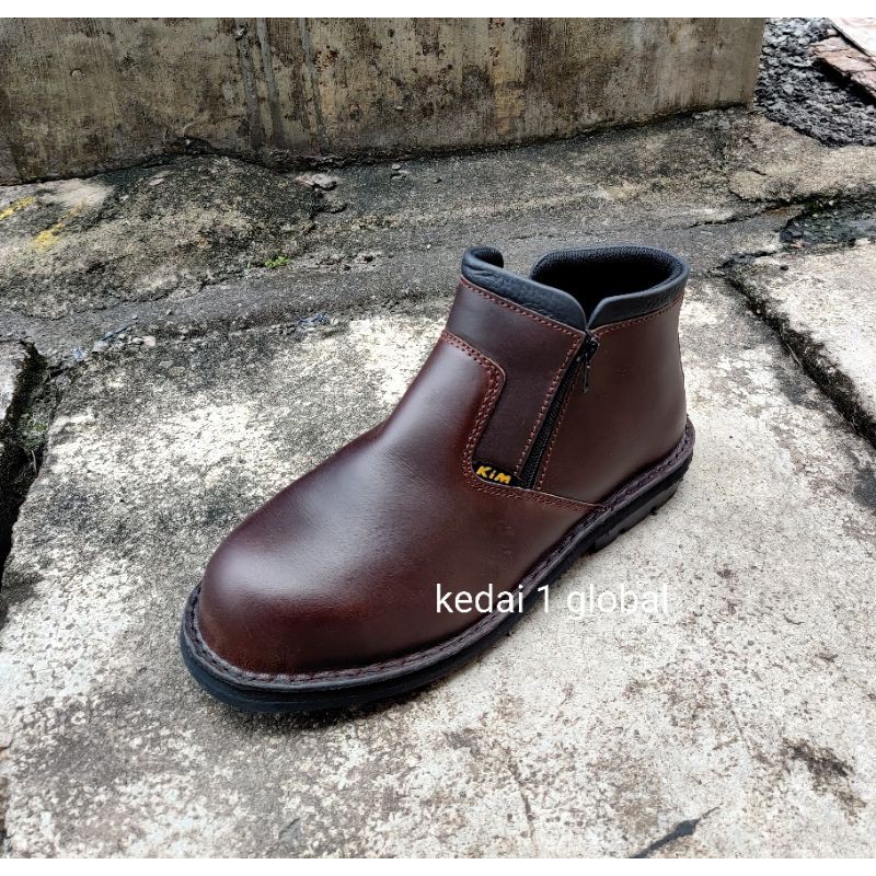 [TAHAN LASAK] KIM Safety boot/Light weight/Mid cut/Zip design | Shopee ...