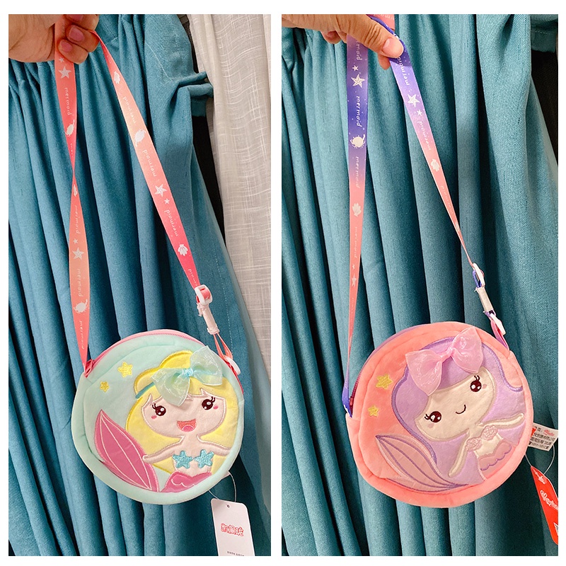Cute Cartoon Mermaid Series Plush Toys and Shoulder Bag For Baby Kids ...