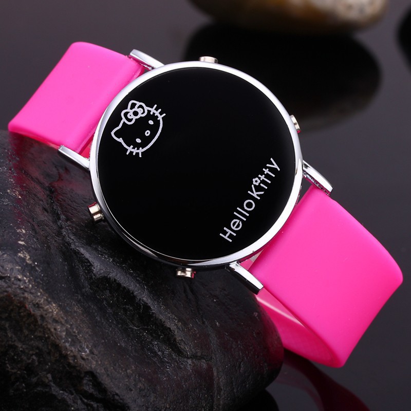 Hello Kitty LED Silicone Cartoon Watches Women Digital Clock | Shopee ...