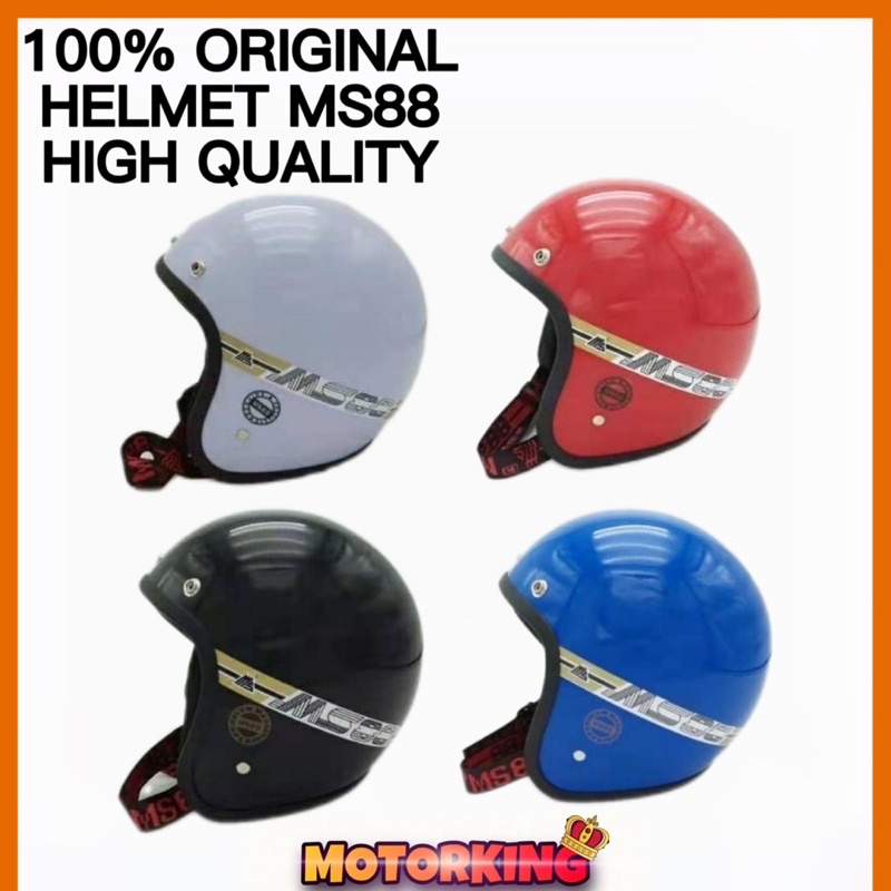 100% ORIGINAL HELMET MS88 LEGEND HIGH QUALITY BIRU HITAM PUTIH MERAH ...