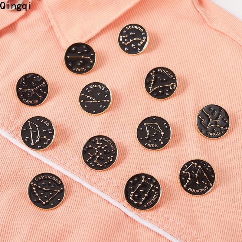 Creative 12 Constellation Badges Star Zodiac Sign Horoscope Leo Libra ...