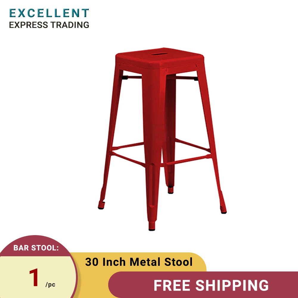 30 inch Industrial Glossy Backless High Metal Bar Stool (Delivery to ...