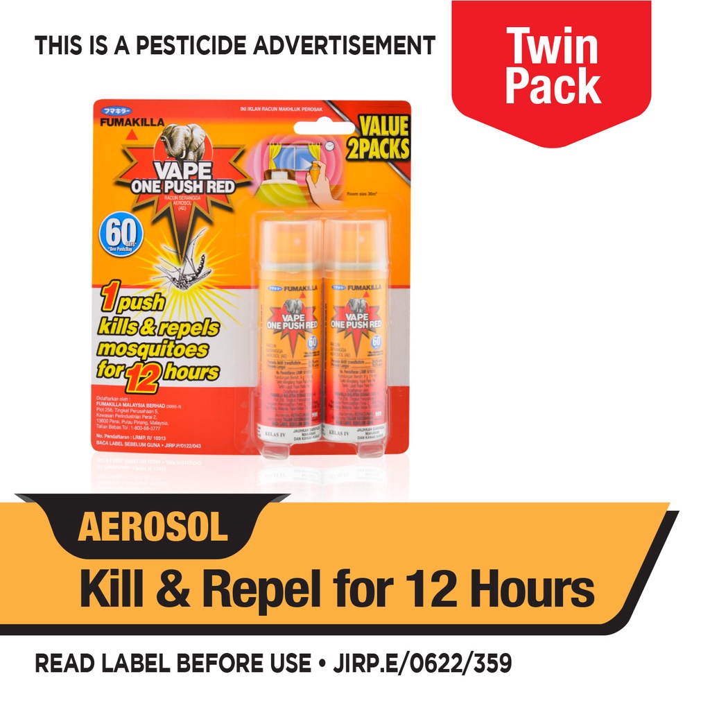 VAPE ONE PUSH RED 60 Days [Twin Pack] | Shopee Malaysia