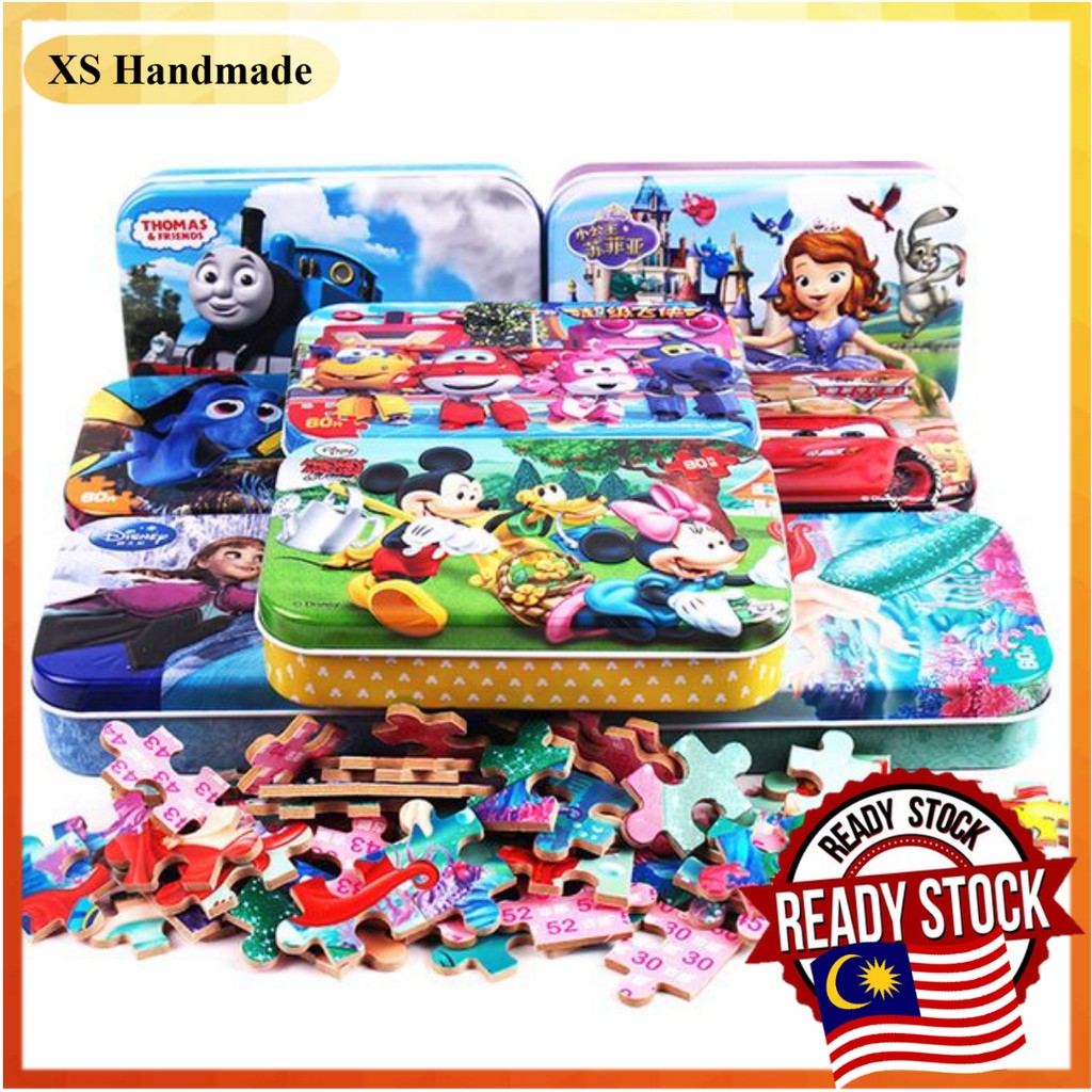 【Local Ready Stock】60pcs/box Cartoon Wooden Puzzles For Children's ...
