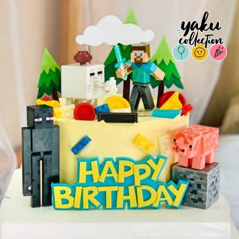 [YAKU] Socute Minecraft Steve Alex Diamond Toy Set Mine Craft Birthday ...