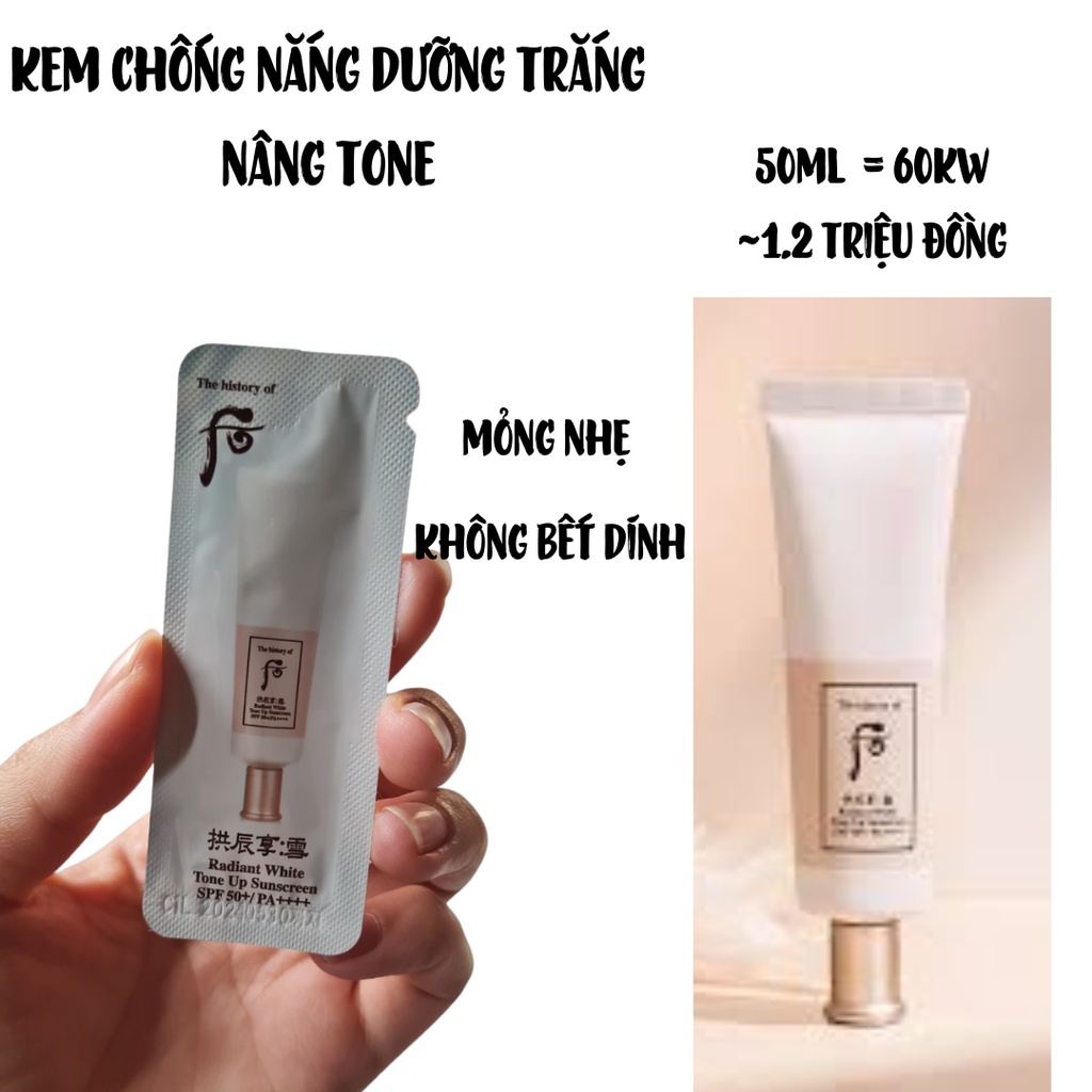 Whoo Radiant White tone Up sunscreen for whitening and tone enhancement ...