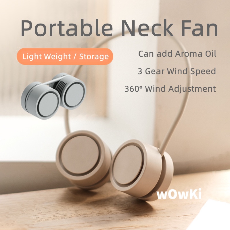 Portable Neck Fan Foldable Fan Hands Free Bladeless Hanging Sport ...