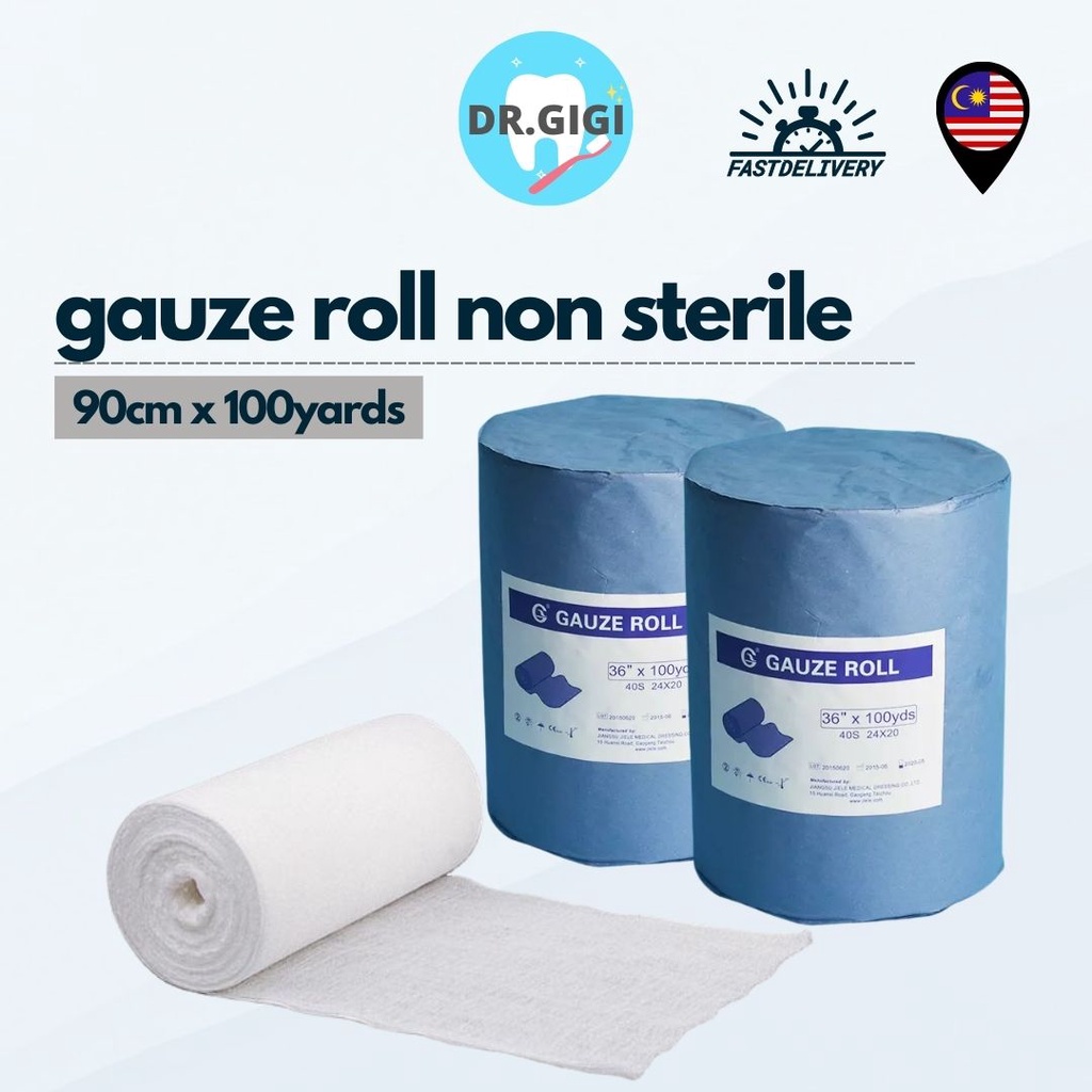 [dr.gigi] Gauze Roll 4-ply white cotton for max absorption and patient ...