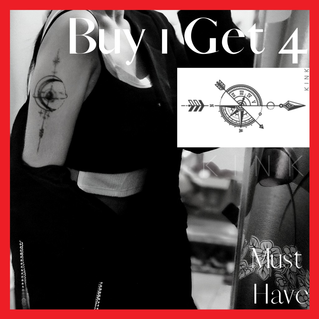 RM1/1pcs🔥Clear Stock【Stock Msia】15 days Half Arm Tattoo Sticker Pelekat ...