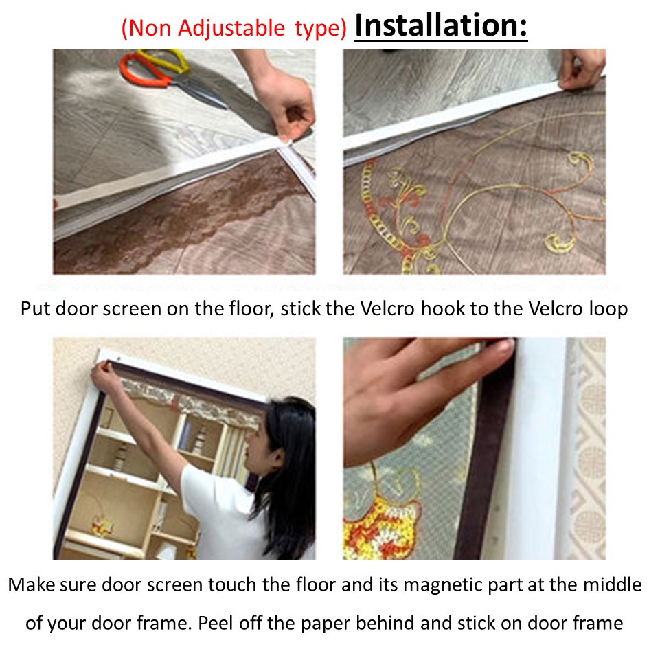 Anti Mosquito Net Tirai Kawat Nyamuk Anti Nyamuk Door Mesh 磁铁静音 防蚊门帘 门纱 ...