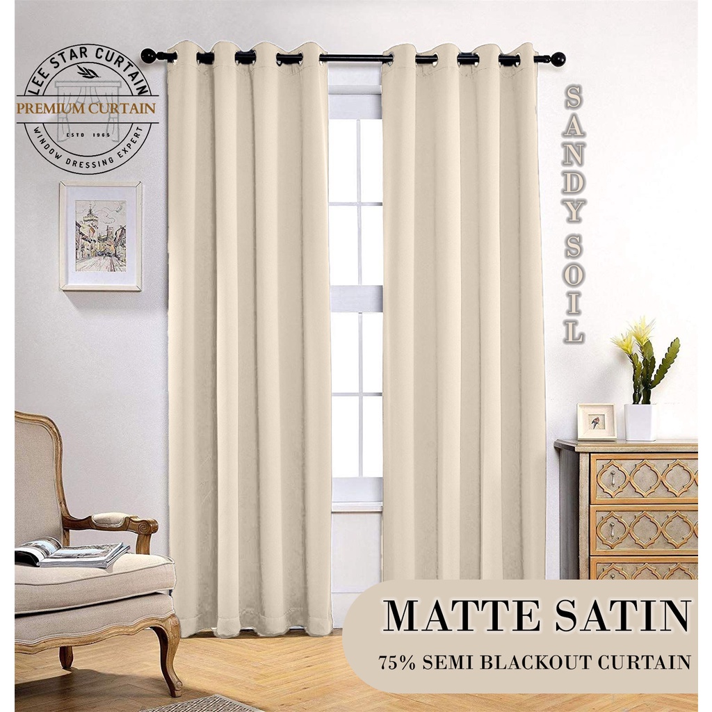 (READY STOCK) Matte satin Langsir 75% Semi-Blackout For Windows,Room ...
