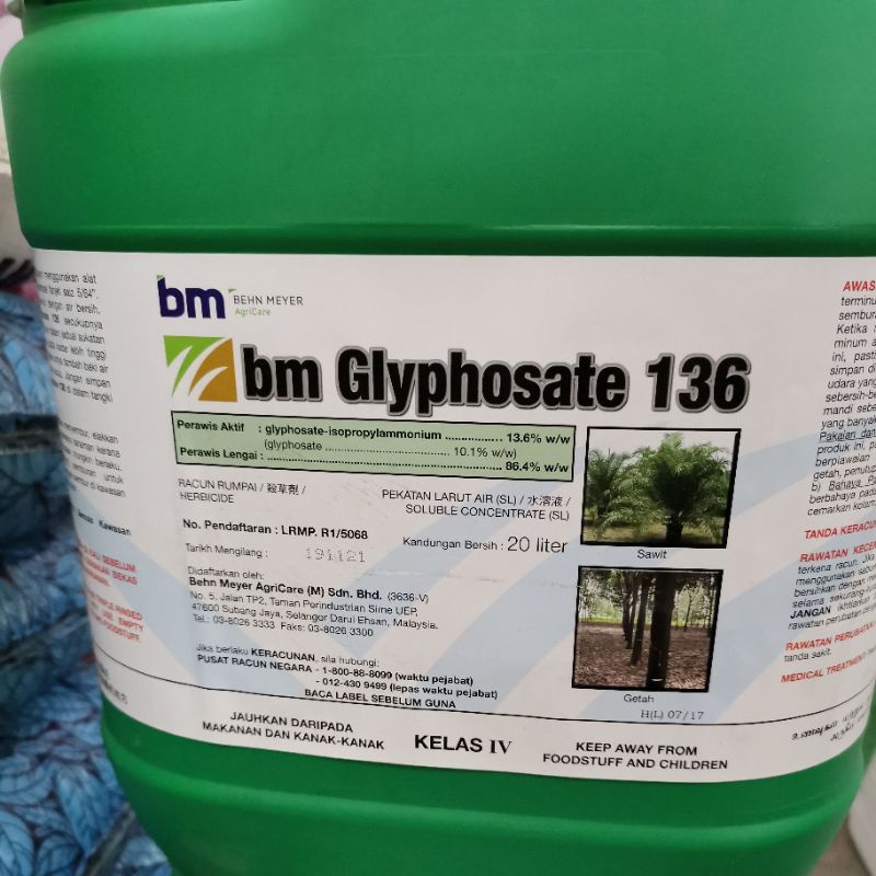 BEHN MEYER BM GLYPHOSATE 136 20LITRE | Shopee Malaysia