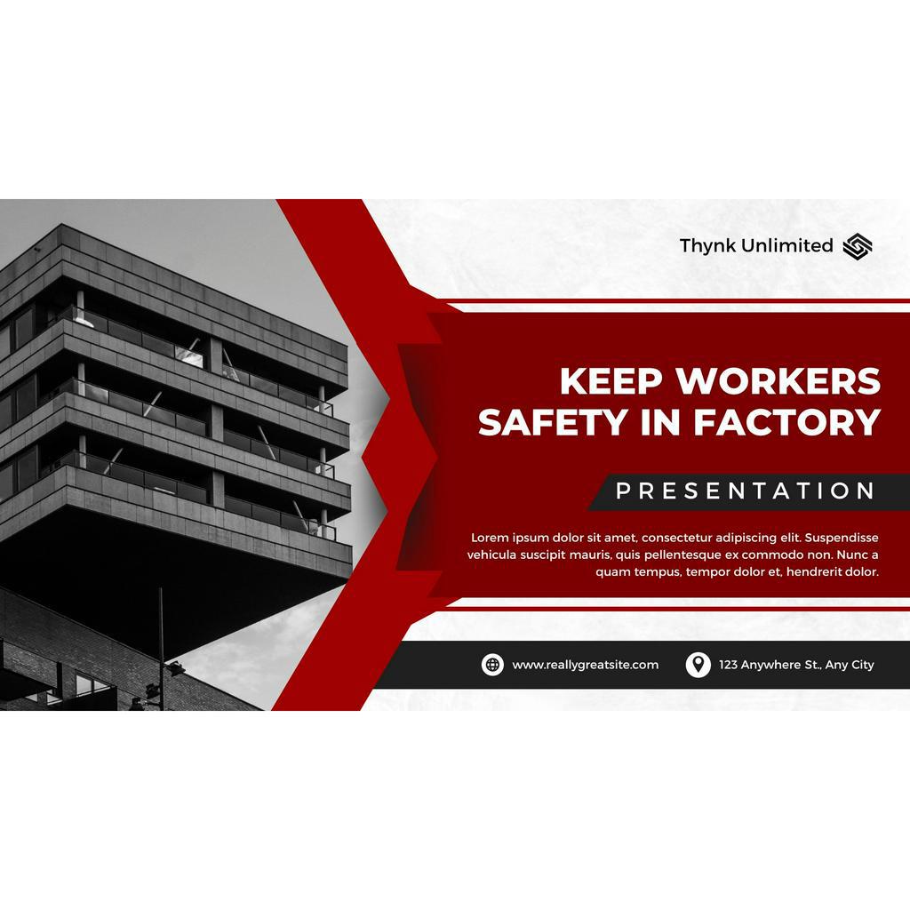 PRESENTATION TEMPLATE [EDITABLE] Red And White Modern Keep Workers ...