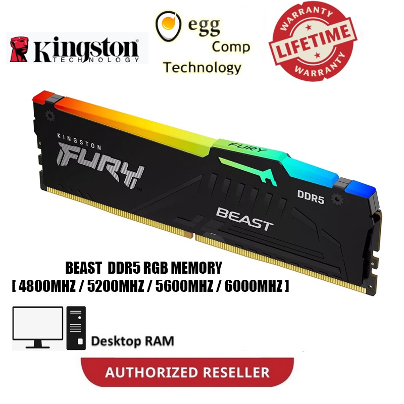 Kingston FURY Beast DDR5 RGB Desktop Gaming Memory RAM - 4800MHZ / 5200MHZ / 5600MHZ /6000MHZ ...