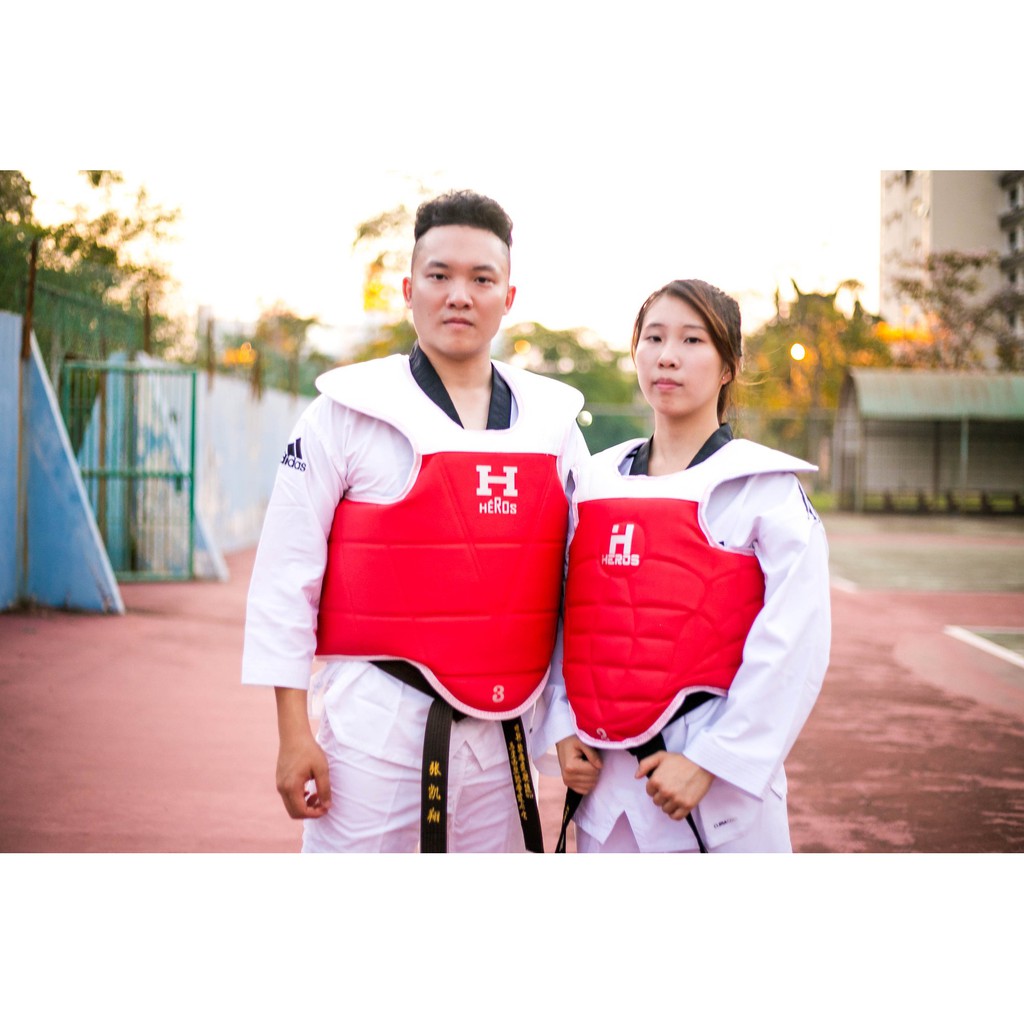 Taekwondo Vest Body protector Reversible BLUE RED WTF HEROS | Shopee ...