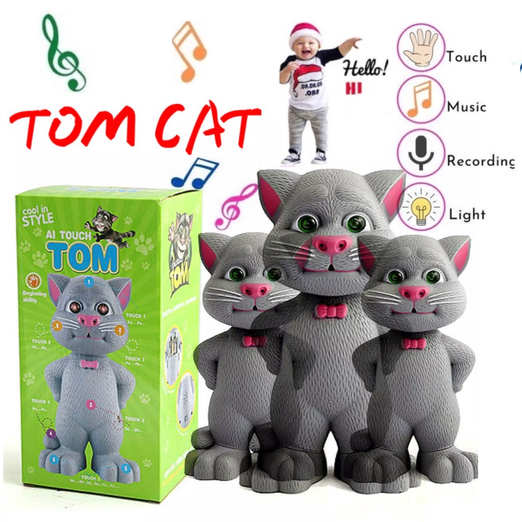 Talking Tom Cat Intelligent Voice Recording Touch Sensor KUCING ...