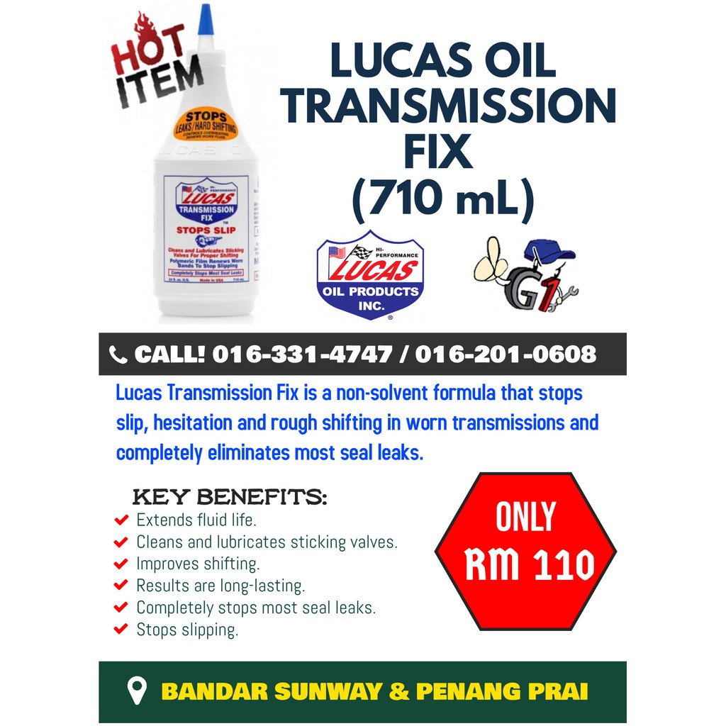 Lucas Oil Transmission Fix, Stops Slips (710 mL) | Shopee Malaysia
