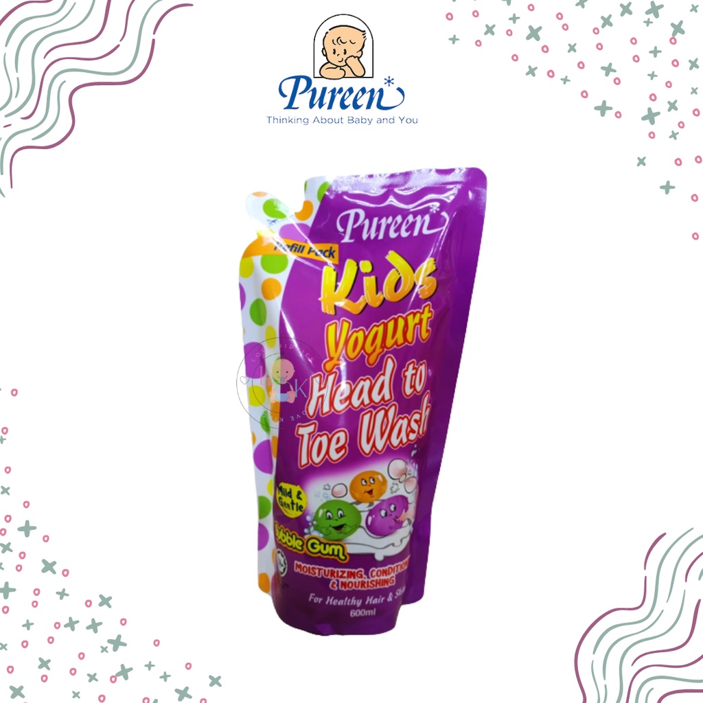 [PROMO]PUREEN KIDS YOGURT HEAD TO TOE WASH HTW 600ML REFILL PACK ...