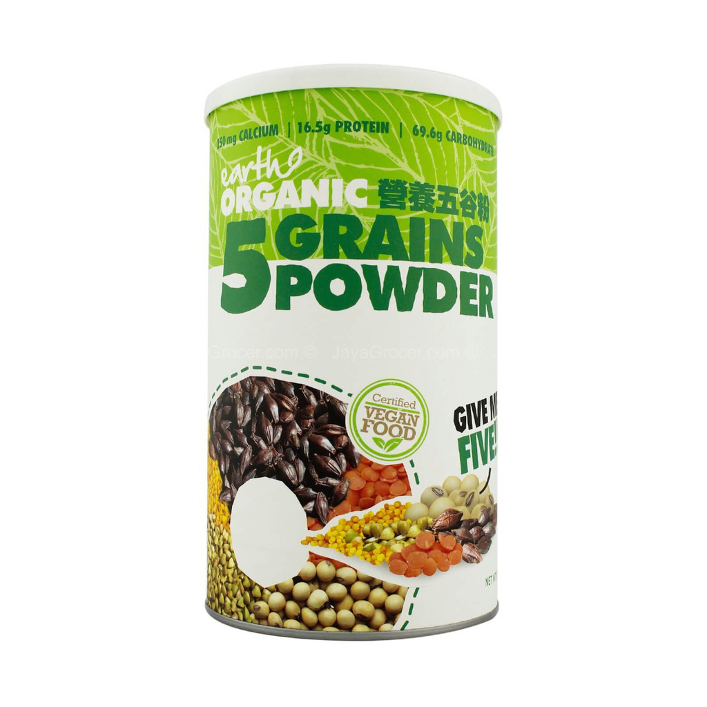 HEALTH SUPPLEMENT Earth Organic Vegan 5 Grains Powder 500g | Shopee ...