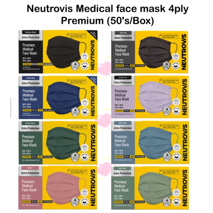 🔥Neutrovis Malaysia OFFICIAL🔥 Premium 3ply/4ply Disposable Medical Face ...