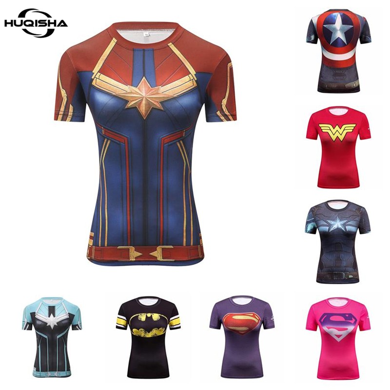 New 3D Printed Compression Women Tshirt Fashion Quick Dry Cosplay ...